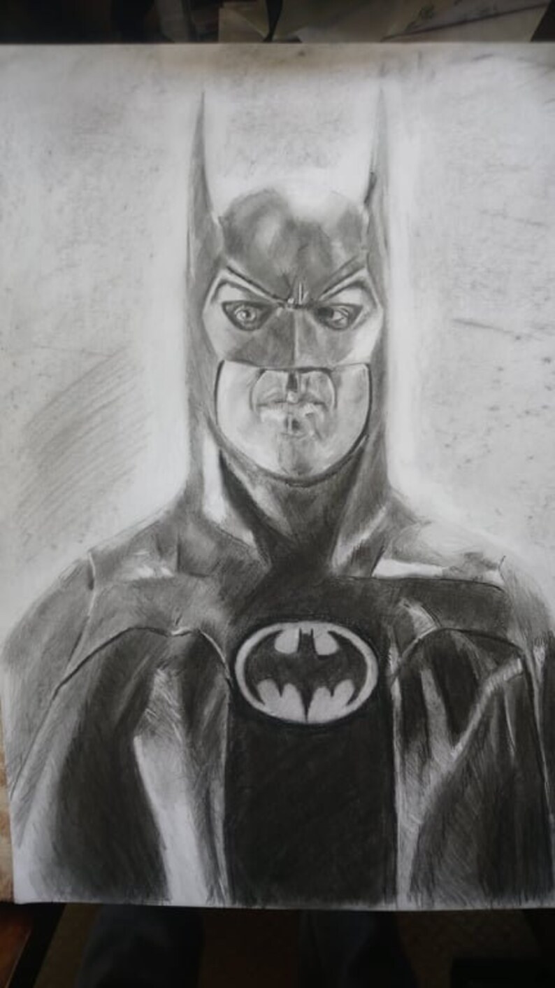 Dibujo a lápiz de Batman - Etsy México