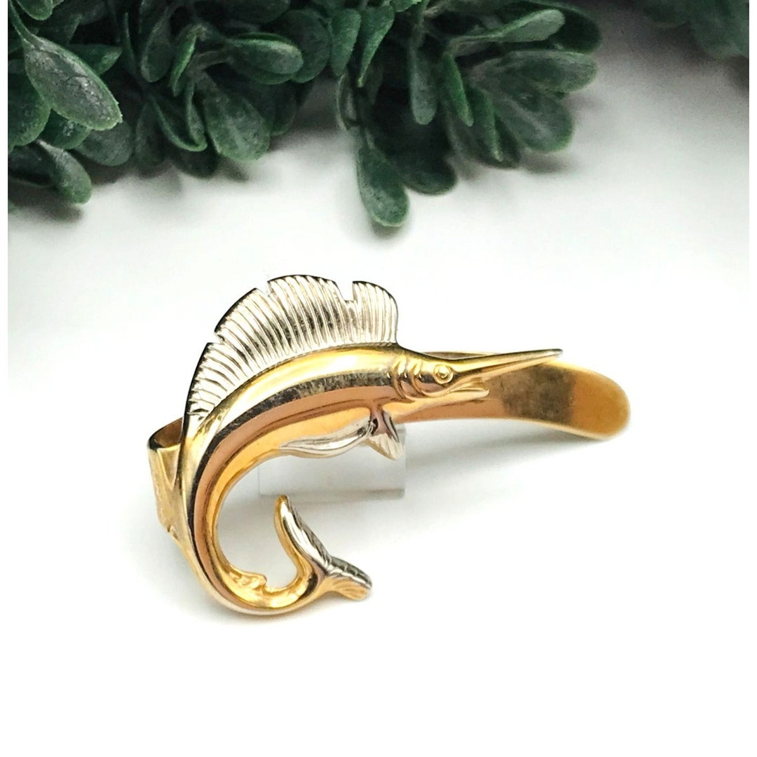 Vintage Swordfish Tie Clip, Gold Silver Tone, by Swank - Etsy