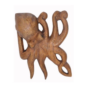 Beautiful Unique Hand Carved OCTOPUS Nautical Tropical Coastal | Etsy