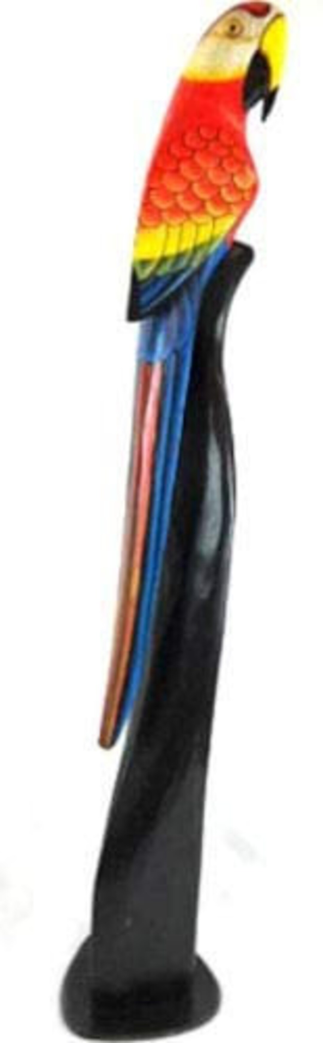 40 Hand Carved Wood RED PARROT African Jungle Safari Decor Statue Art ...