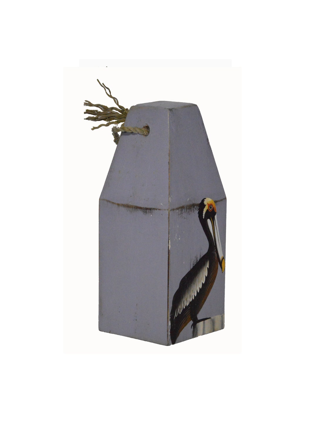 Hand Carved Beautiful Wood Pelican Bird Buoy Sculpture Tropical Home ...