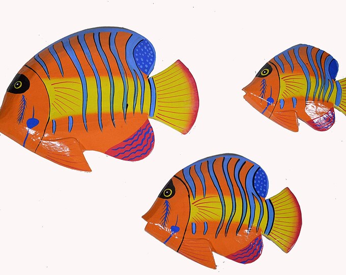 Beautiful Unique Set of 3 Yellow Orange Dory Nemo Fish Wood - Etsy