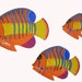 Beautiful Unique Set of 3 Yellow Orange Dory Nemo Fish Wood Wall Art - Etsy