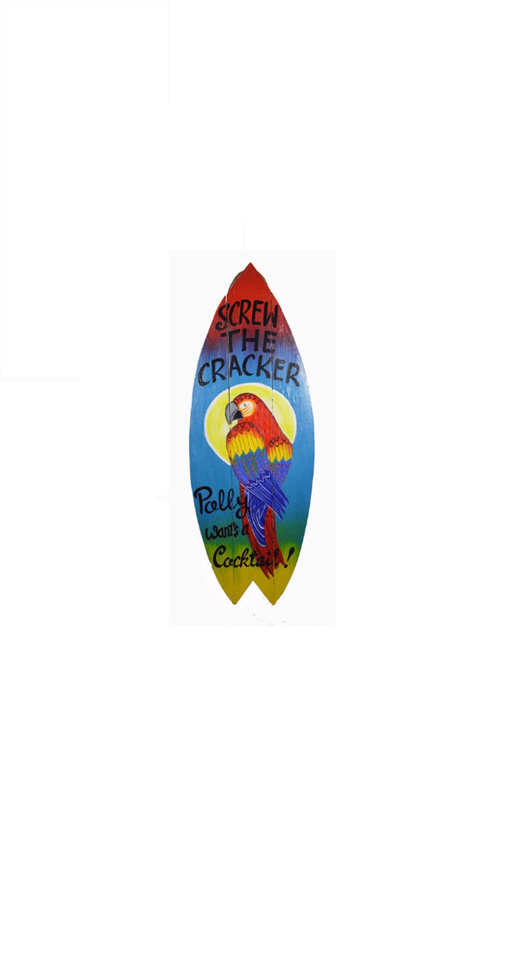 Parrot Surfboard 32 New SURF Drinking Screw Cracker Polly Wants ...