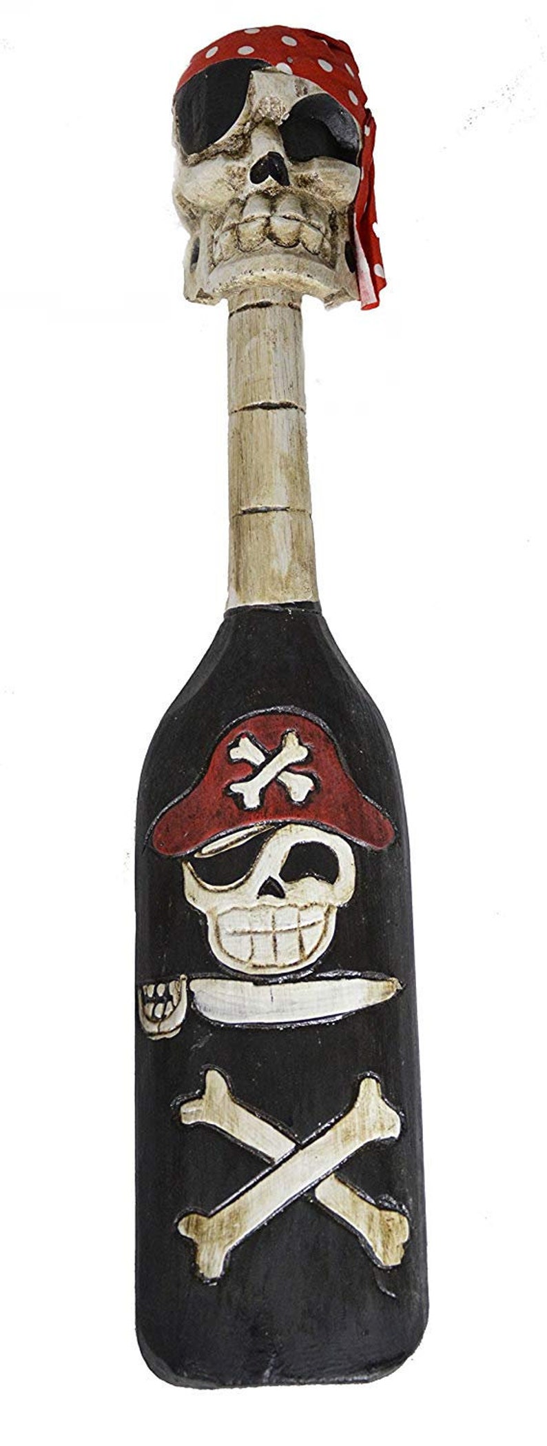 Hand Carved Beautifully Detailed PIRATE SKULL PADDLE Oar Wall - Etsy