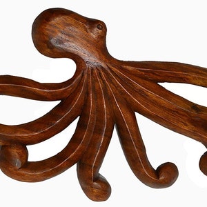 Beautiful Unique Hand Carved OCTOPUS Nautical Tropical Coastal | Etsy