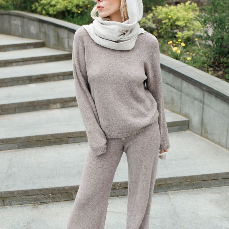 Womens Sweater Pants Set Etsy