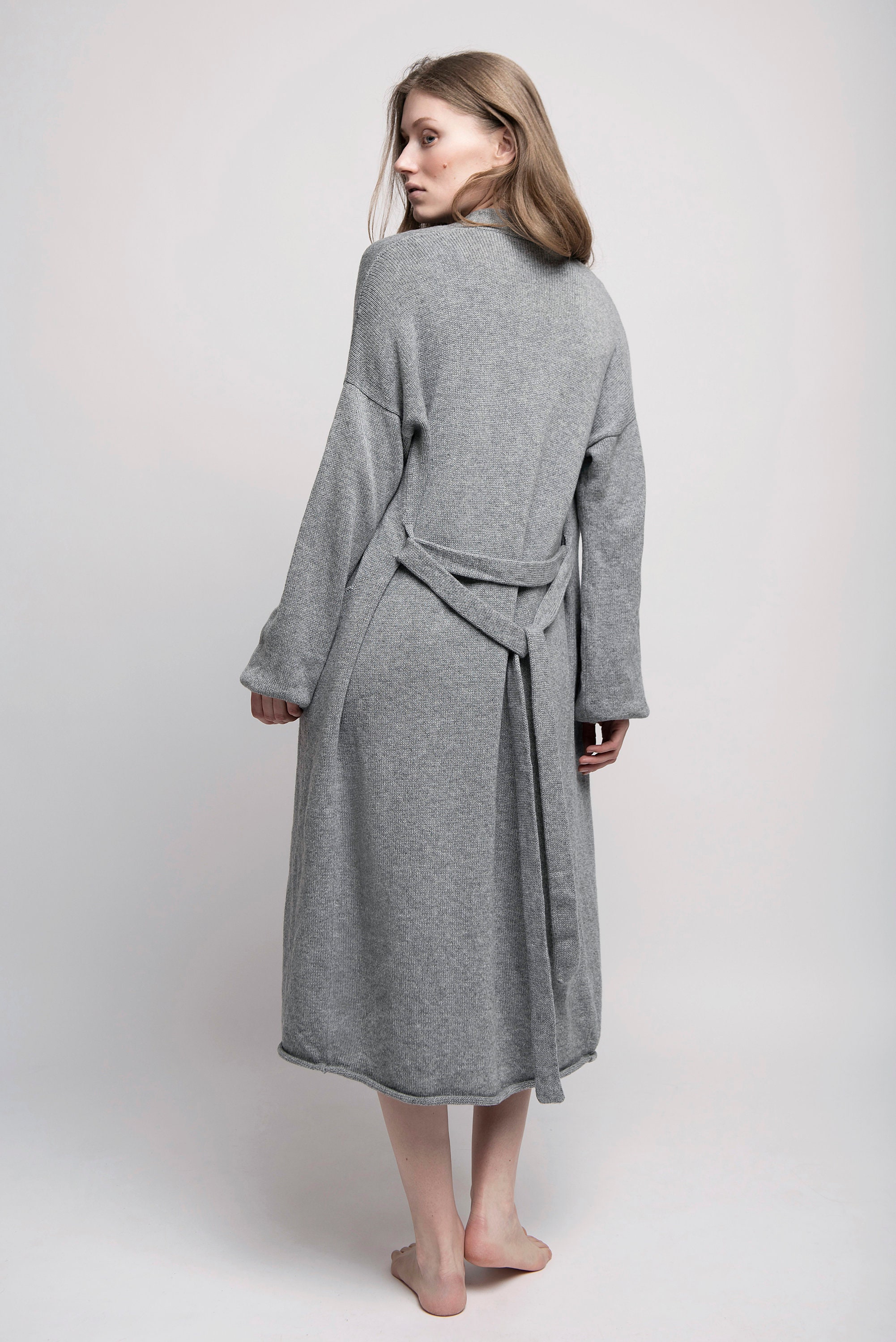 Luxury cashmere robe cardigan Knitted plus size robe Womens | Etsy