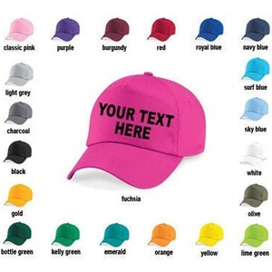 Personalised Custom Printed Baseball Cap Hat - Mens, Womans, Ladies ...