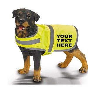 Personalised Dog High Vis Vest Coat Safety Reflective Pet Hi-vis Custom ...