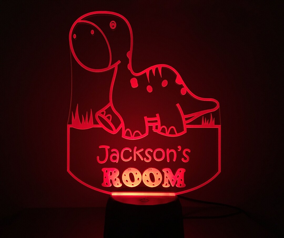 Personalized Brontosaurus Dinosaur LED Lamp - Etsy