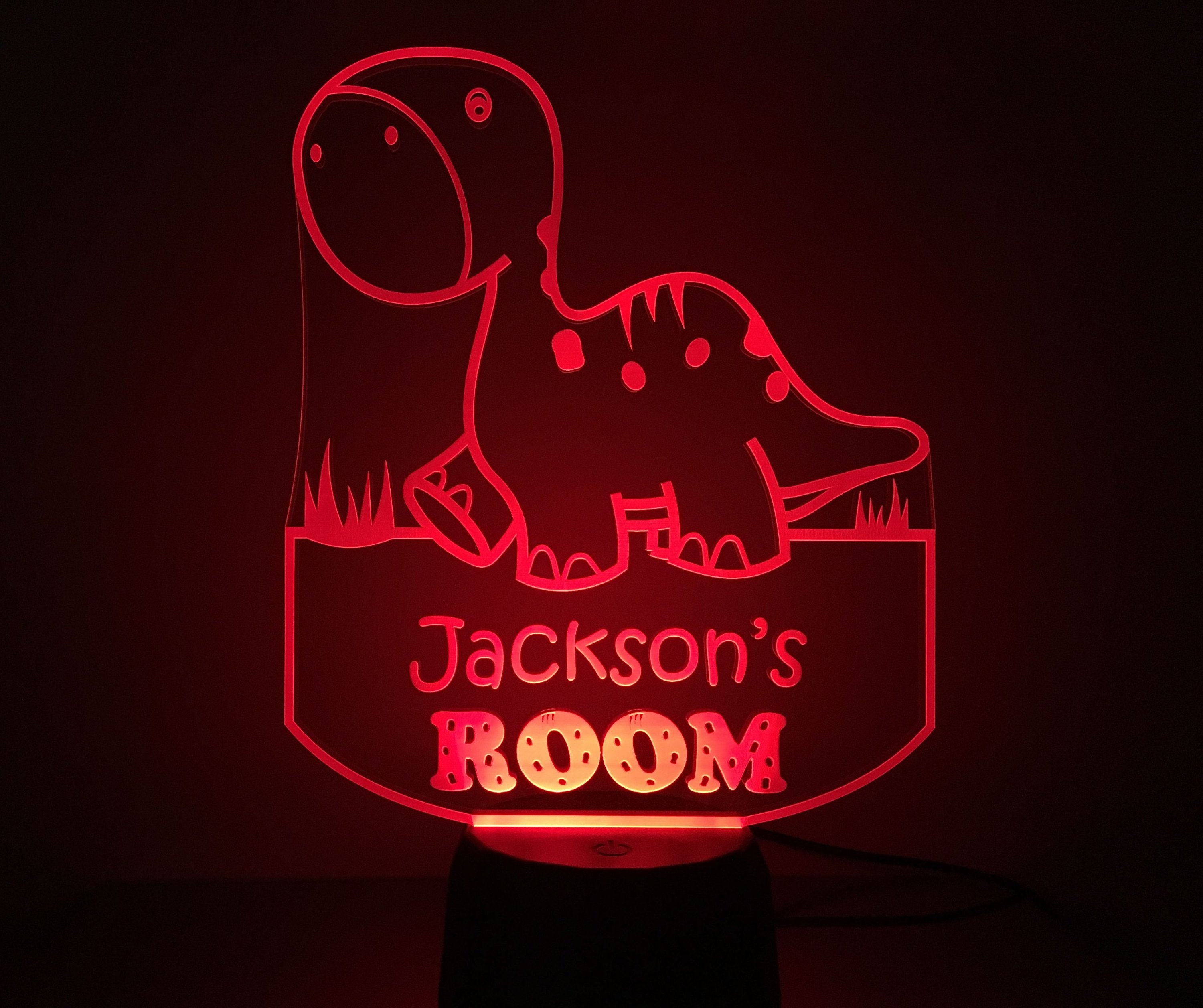 Personalized Brontosaurus Dinosaur LED Lamp | Etsy