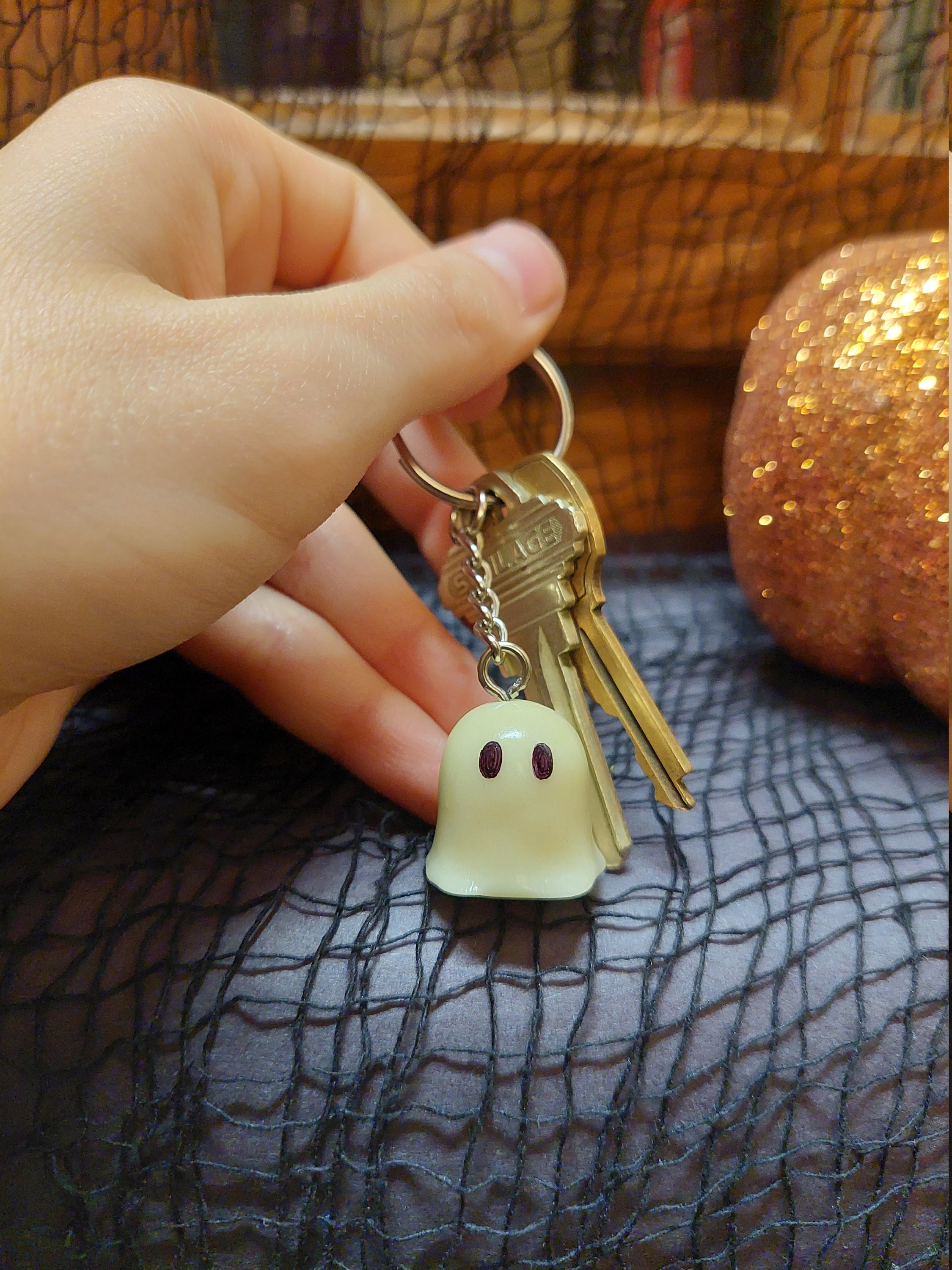 Glow in the Dark Ghost Key Chain - Etsy