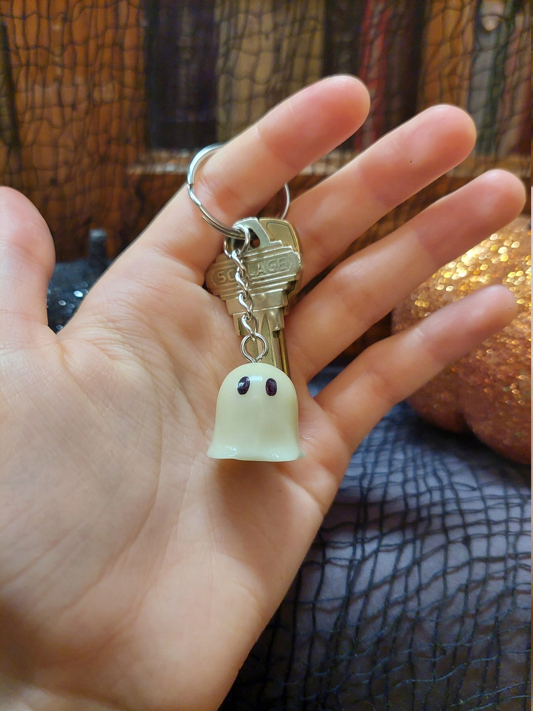 Glow in the Dark Ghost Key Chain - Etsy