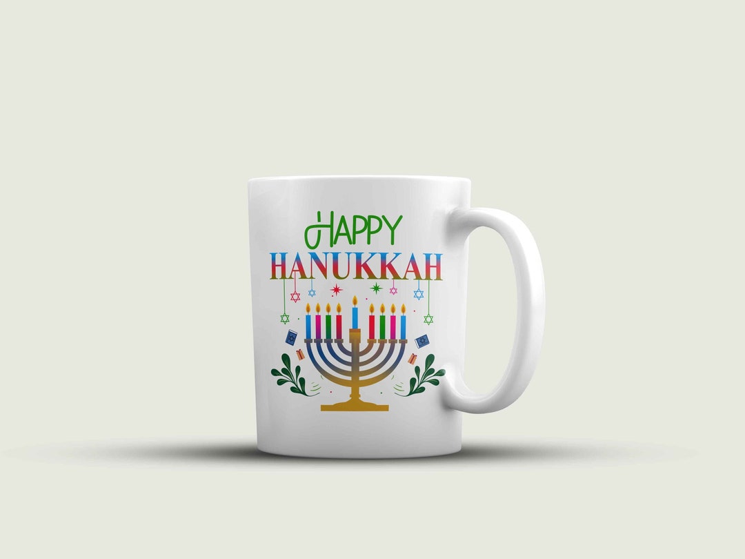 Colorful Menorah White Ceramic Coffee Mug 11oz Happy - Etsy