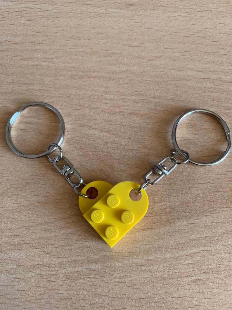 Lego Detachable Heart Keychain Valentine's Day - Etsy