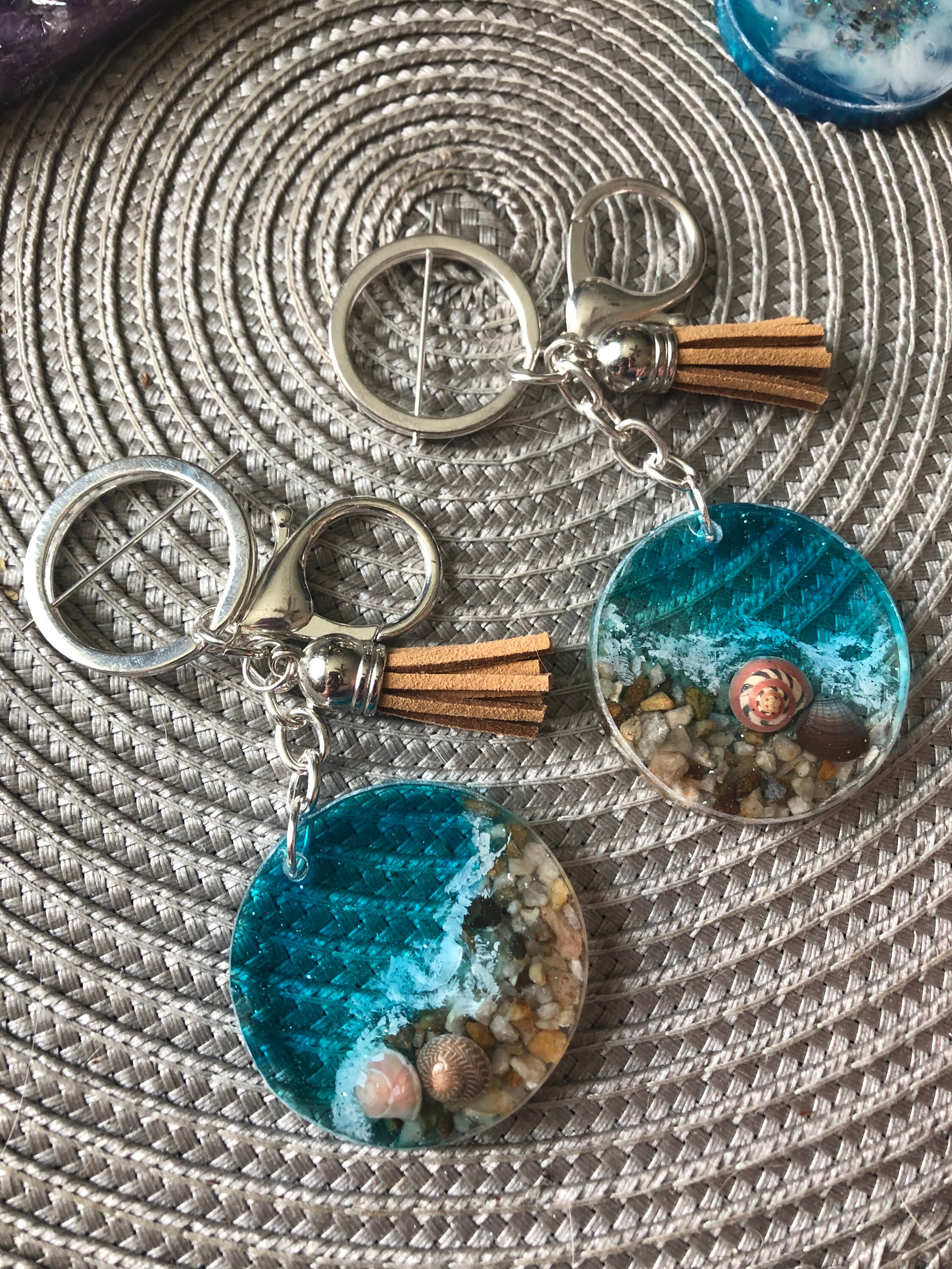 Mini Ocean Beach Keychain Bag Charm Ready to Ship With Free - Etsy