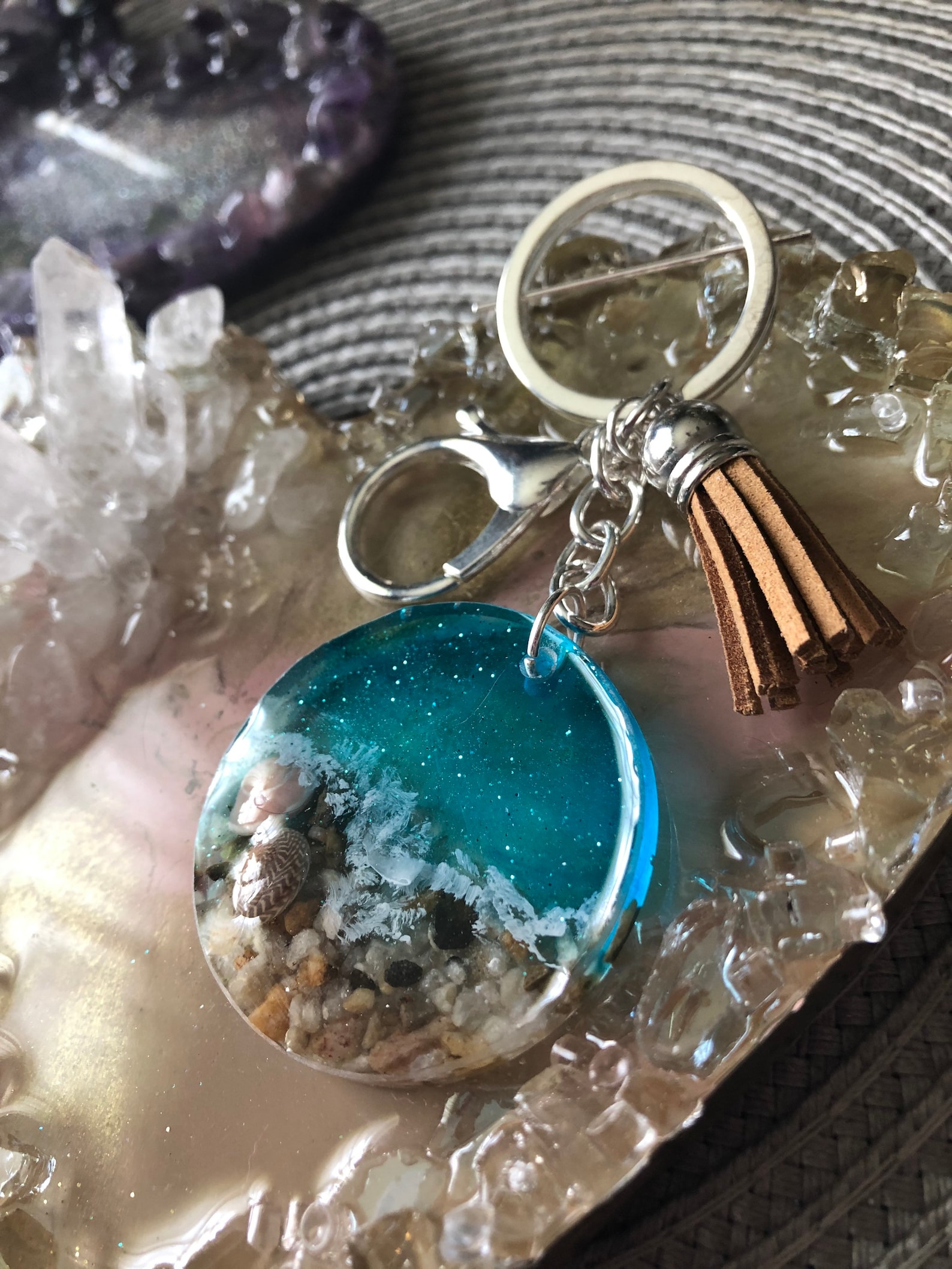 Mini Ocean Beach Keychain Bag Charm Ready to Ship With Free - Etsy