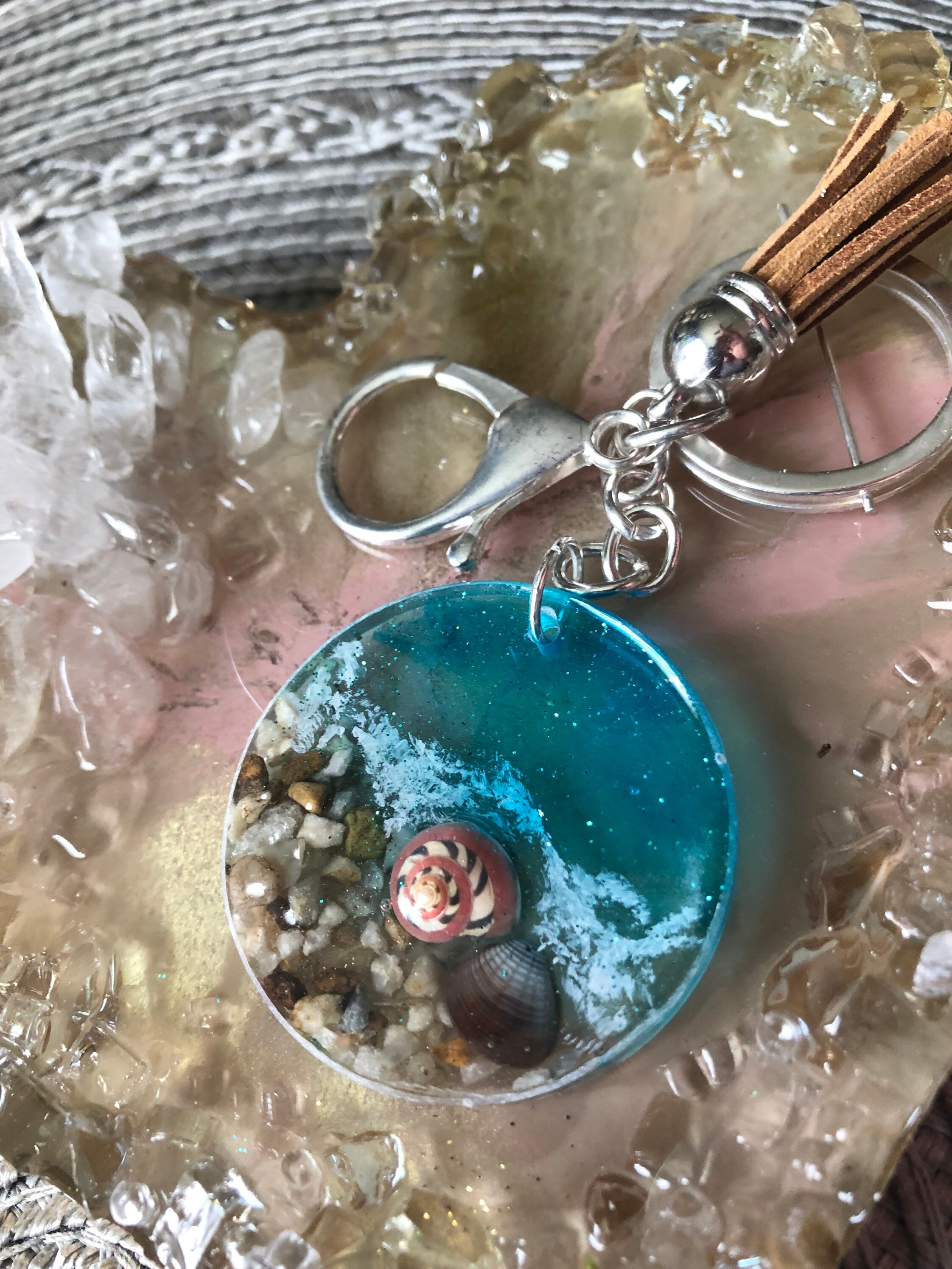 Mini Ocean Beach Keychain Bag Charm Ready to Ship With Free - Etsy