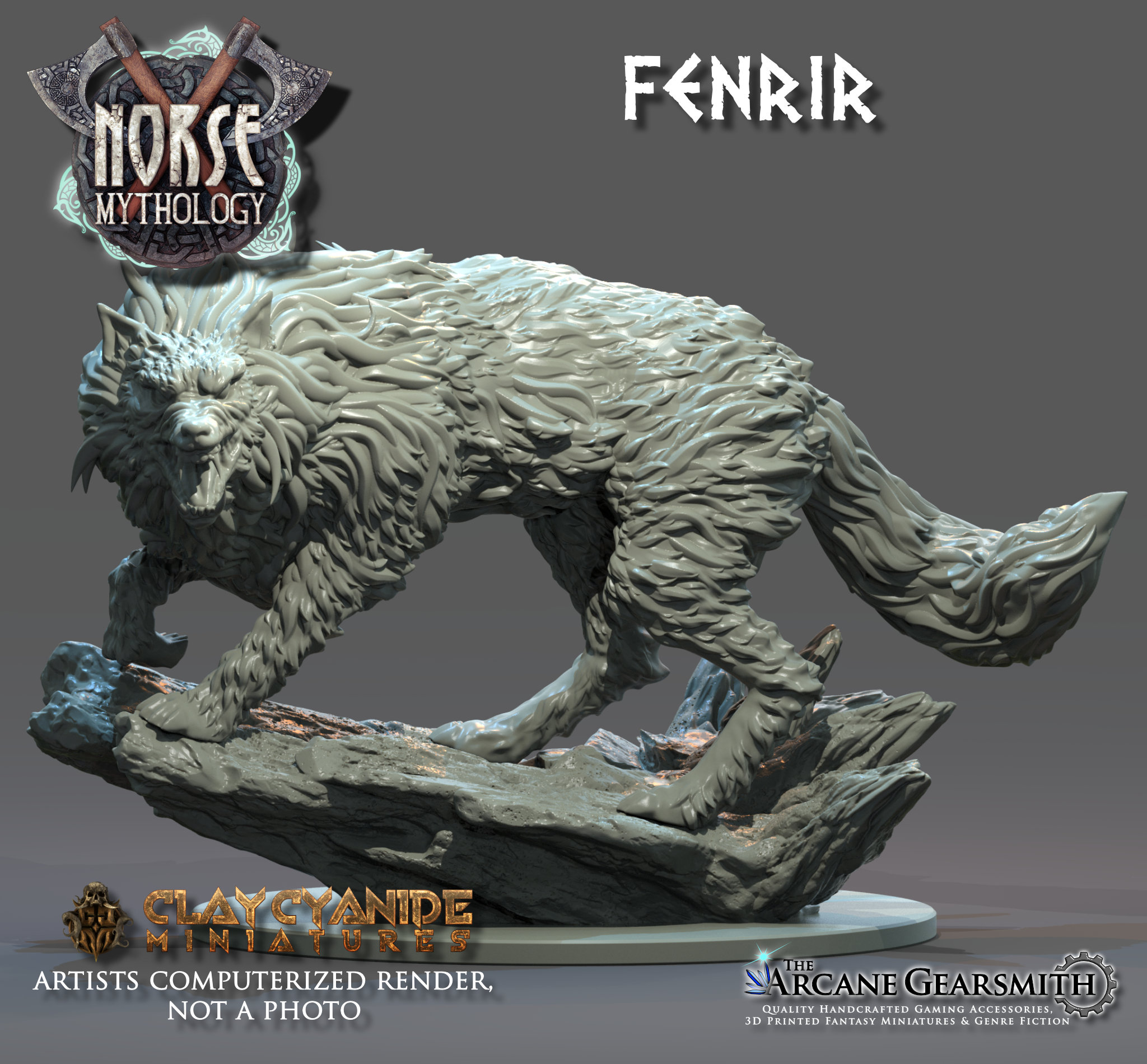 Toys & Games Role Playing Miniatures Fenrir Clay Cyanide Model 3D ...