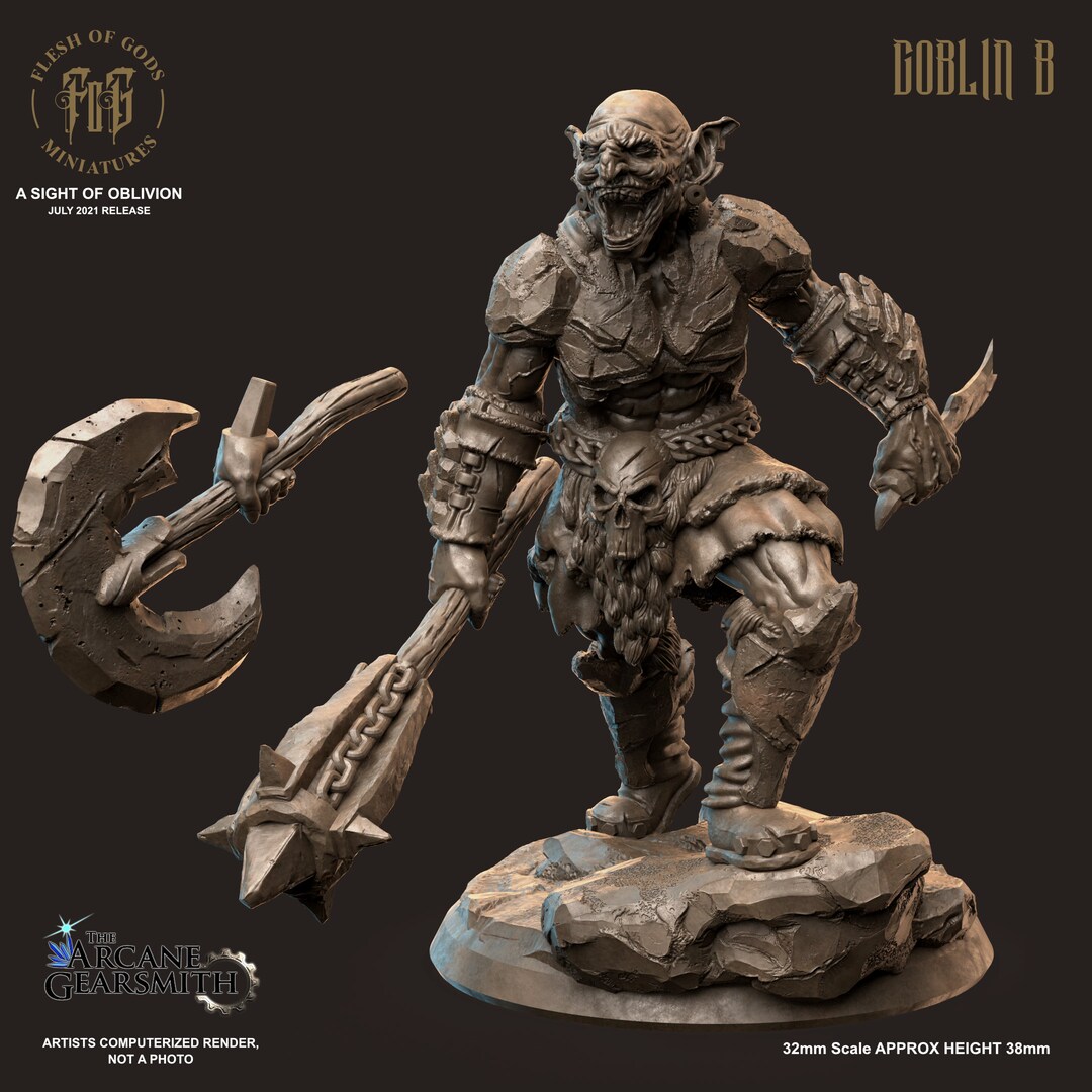 Goblin B A Sight of Oblivion Flesh of Gods 3D Printed - Etsy