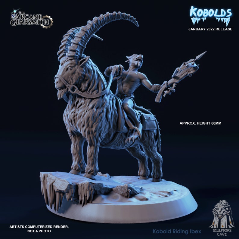 Kobold Riding Ibex Kobolds Sculptors Cave 3D Printed - Etsy
