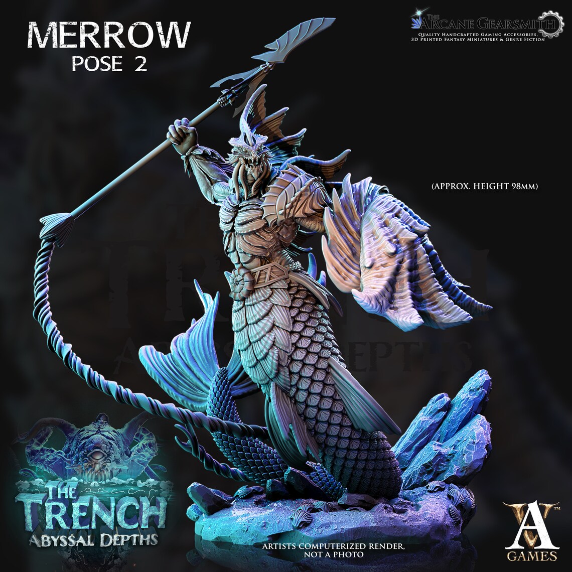 Merrow the Trench: Abyssal Depths Archvillian Games 3D | Etsy