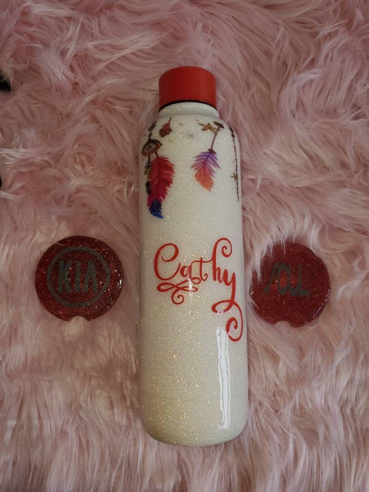 Water Bottle w/car coaster | Etsy