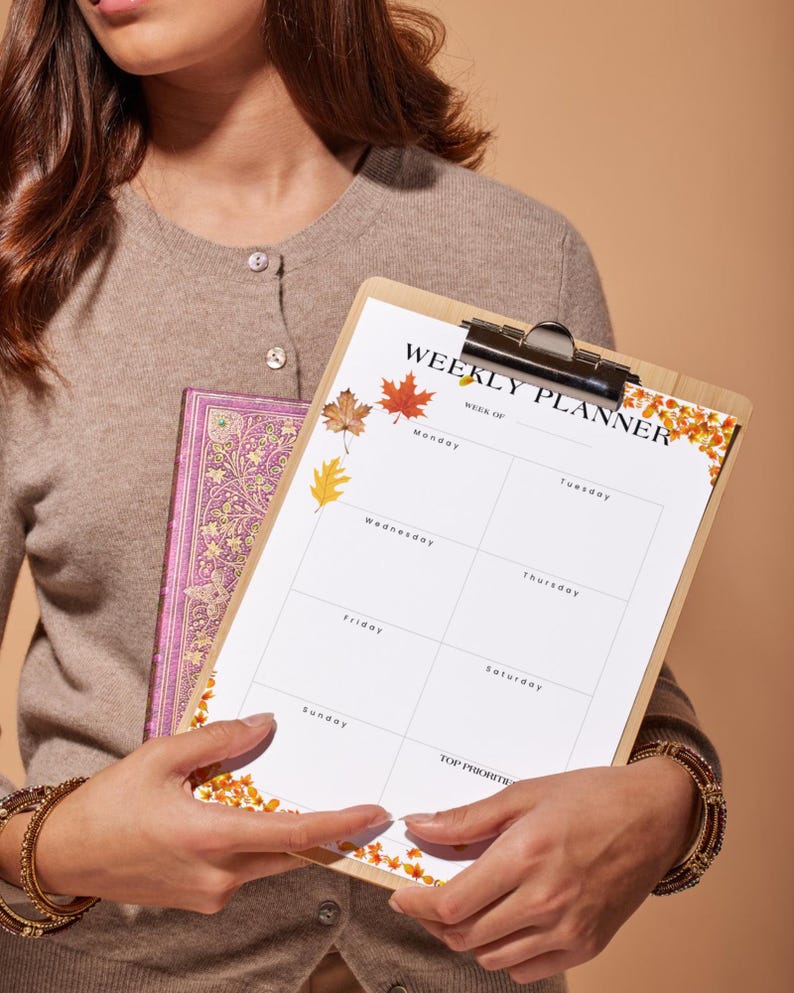 Fall Themed Planner Single Page Digital Download. - Etsy