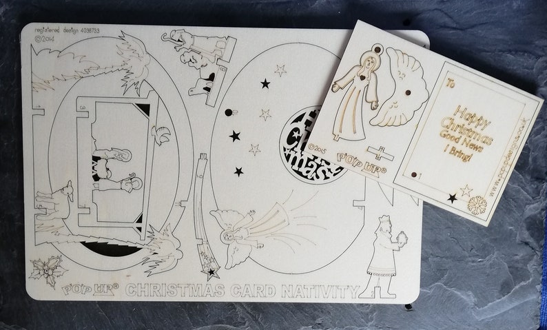 Christmas Nativity A4 Wood Gift Card With Angel Card A6 - Etsy UK