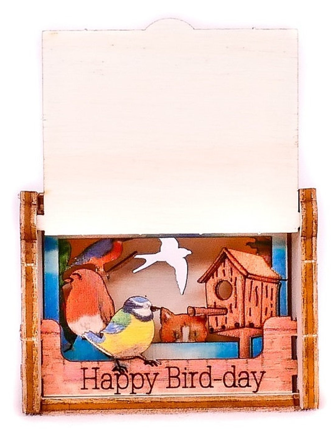 Birthday Day Bird Box, Boxsilouette Wood Gift - Etsy UK