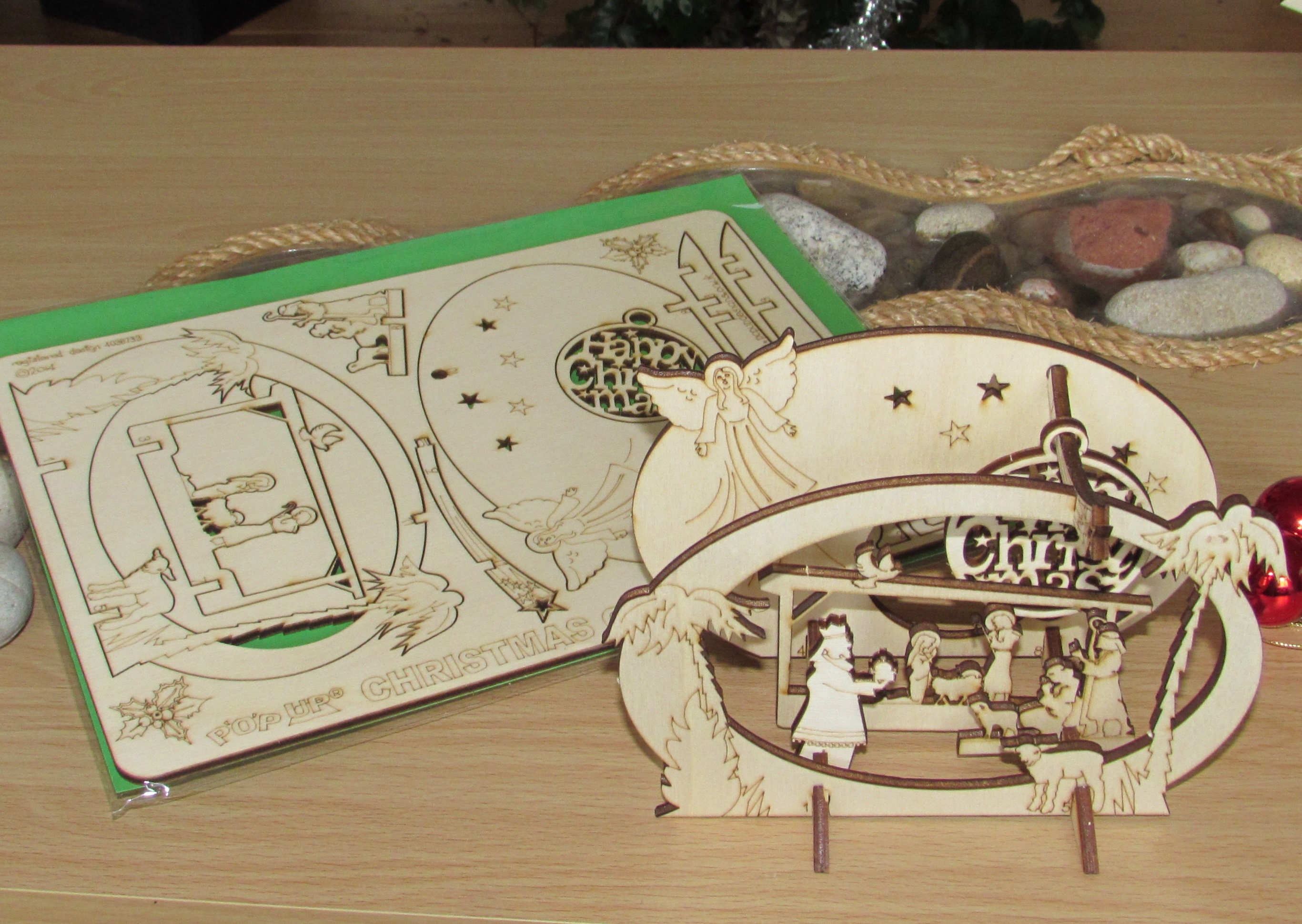 Christmas Nativity A4 Wood Gift Card with Angel card A6 | Etsy