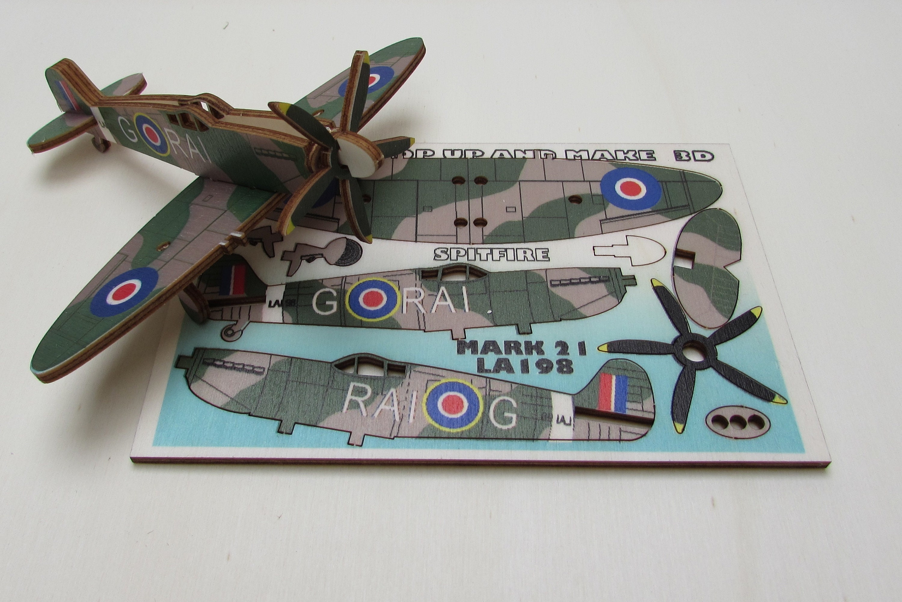 Spitfire Wood Gift Full Colour A6 Engraved A6 Colour A5 A4 | Etsy