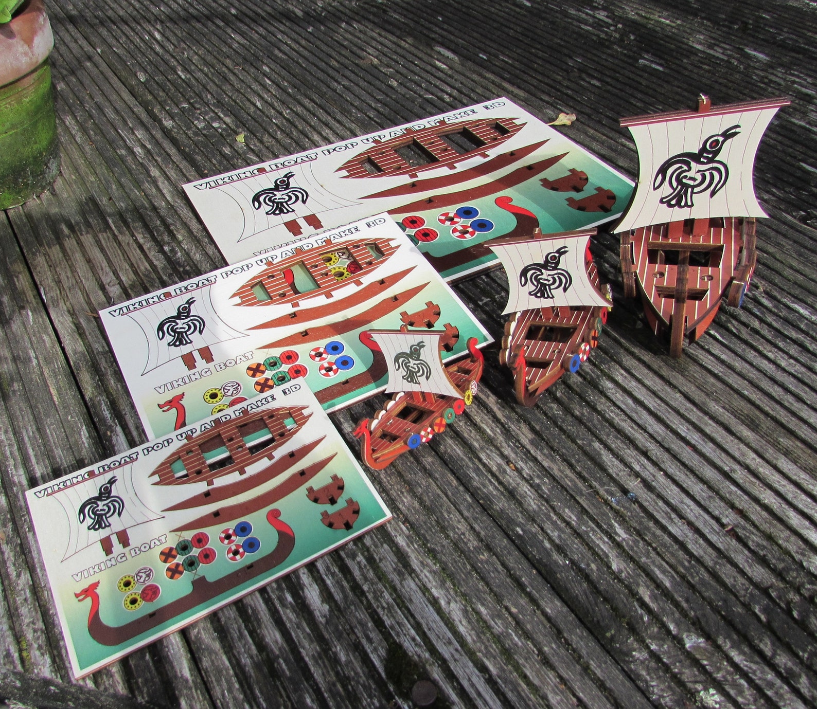 Viking Boat Pop UP Full Colour in A6, A5 or A4 Size - Etsy UK