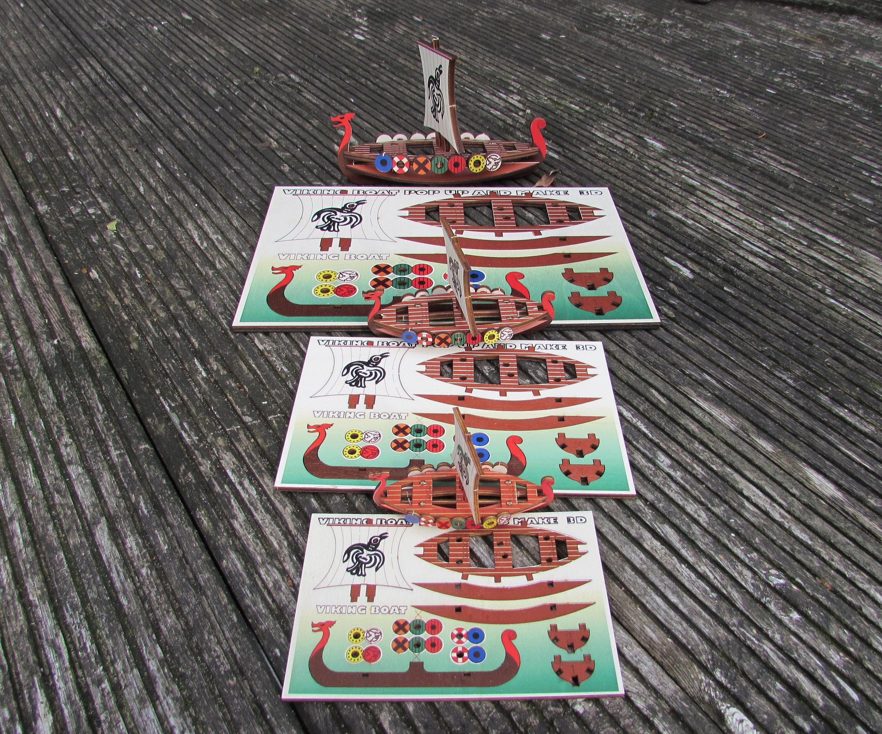 Viking Boat Pop UP Full Colour in A6, A5 or A4 Size - Etsy UK