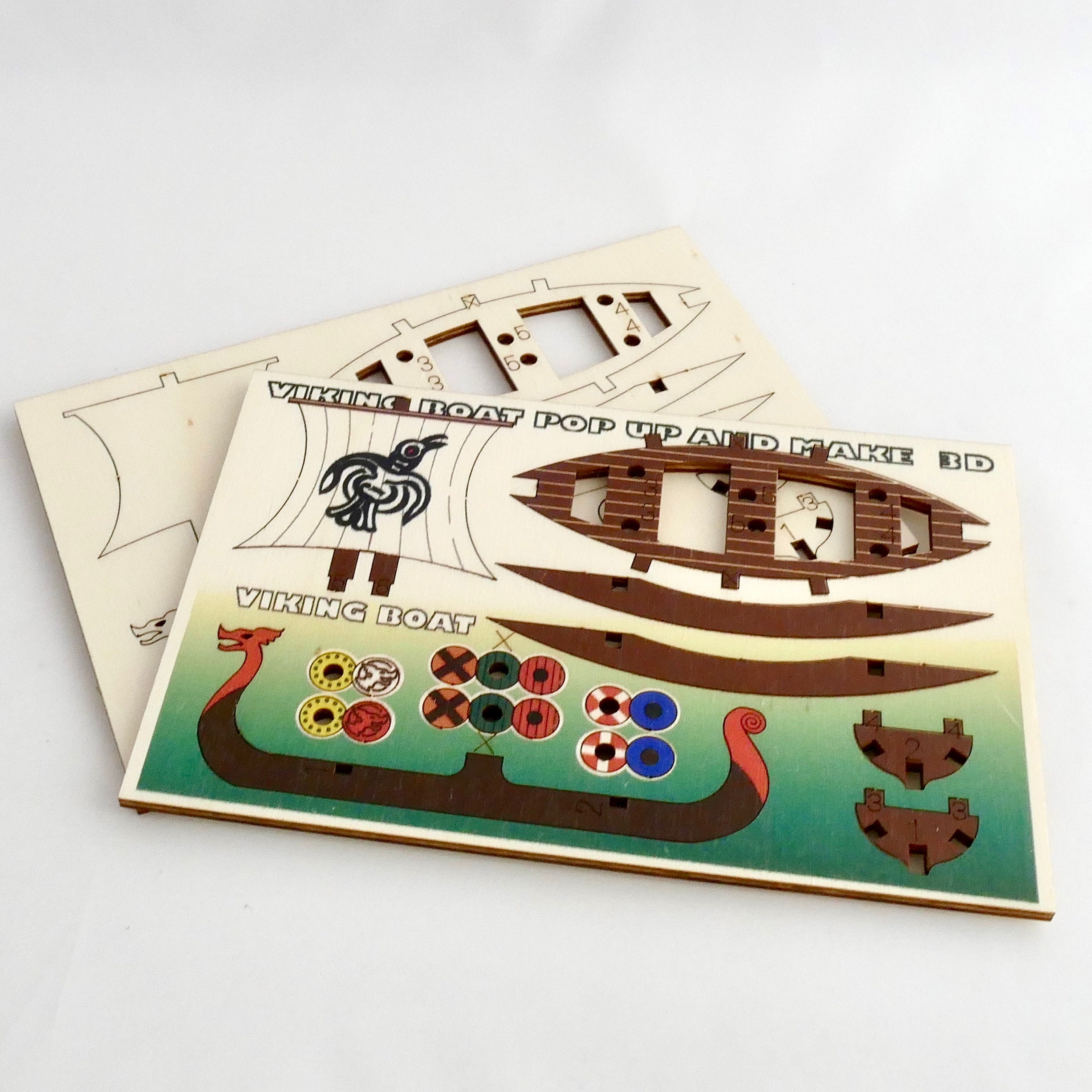 Viking Boat Pop UP Full Colour in A6, A5 or A4 Size - Etsy UK