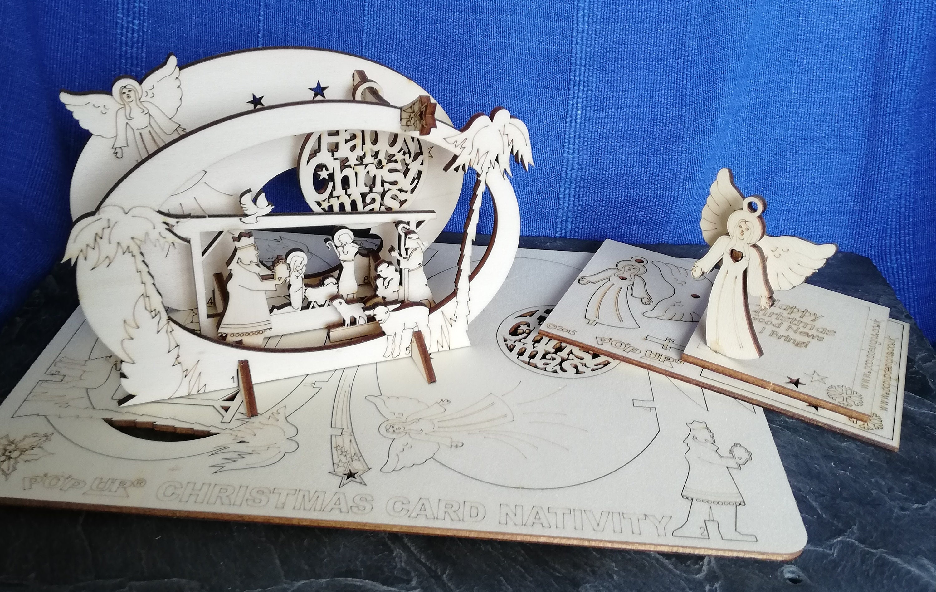 Christmas Nativity A4 Wood Gift Card With Angel Card A6 - Etsy UK