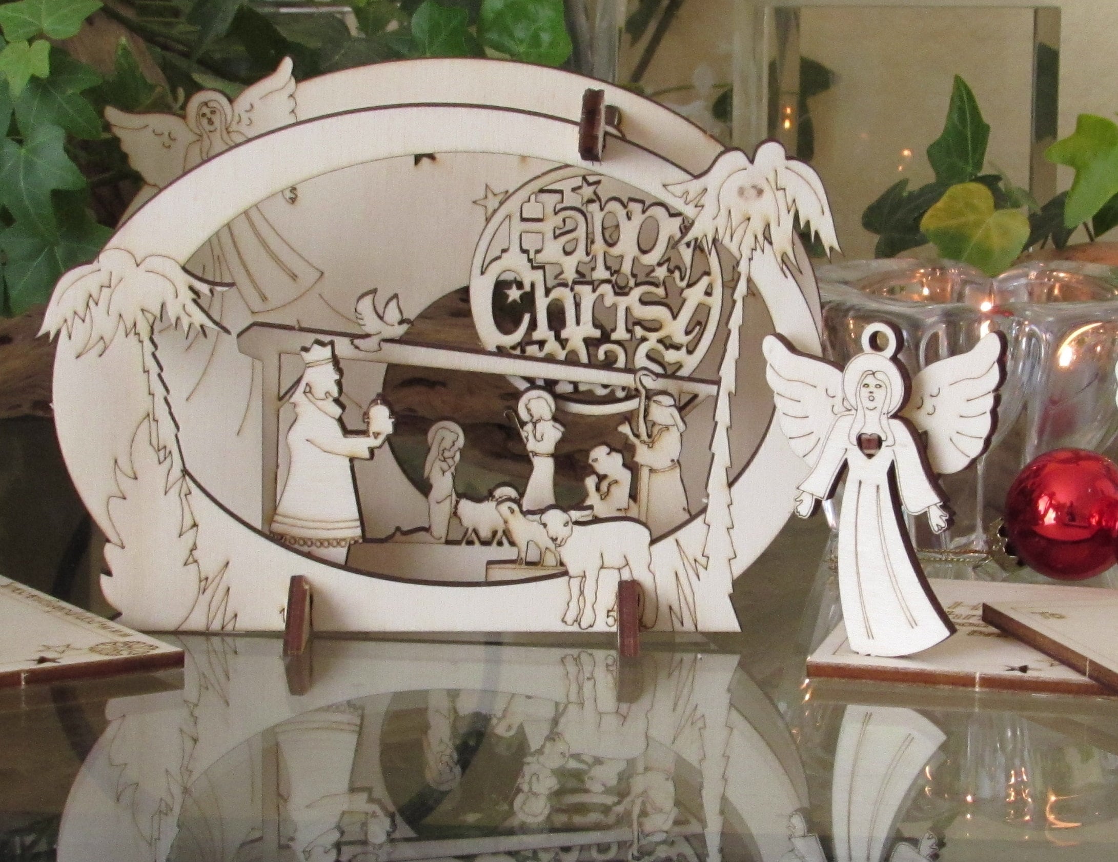 Christmas Nativity A4 Wood Gift Card With Angel Card A6 - Etsy UK