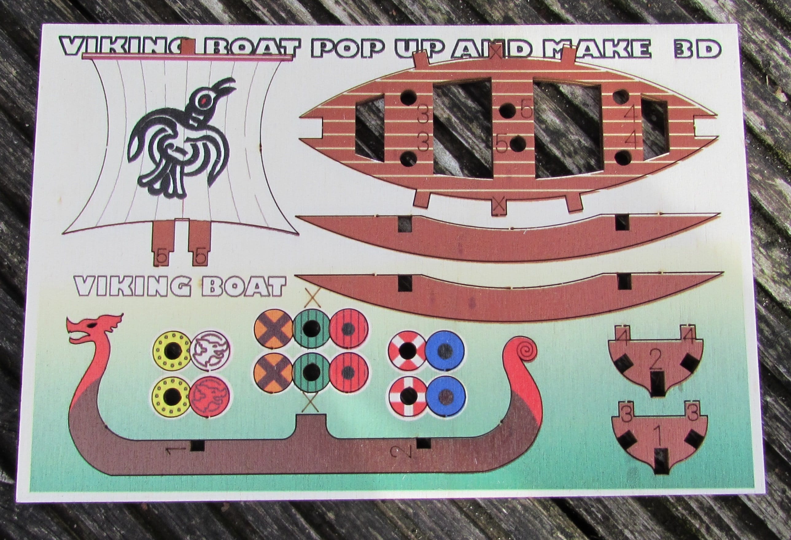 Viking Boat Pop UP Full Colour in A6 A5 or A4 Size - Etsy UK