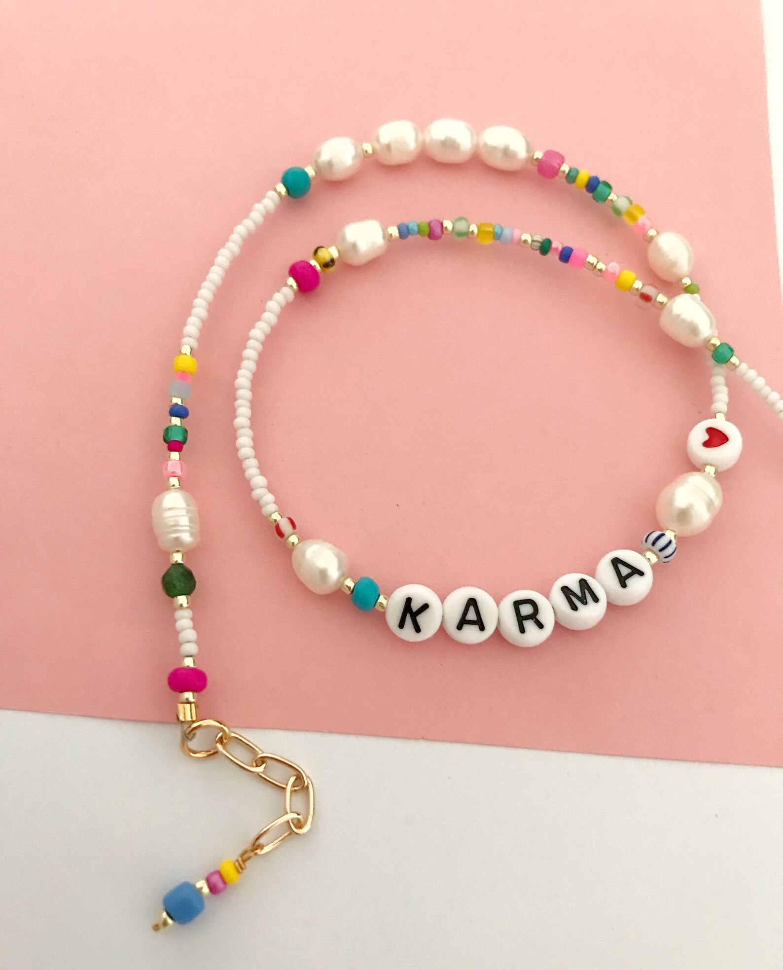 Personalized Name Number Letter Bead Necklace, Freshwater Pearl Jewelry ...