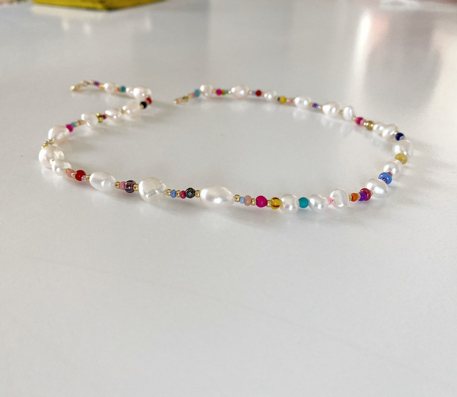 Pearl Gemstone Bead Necklace/beaded Pearl Necklace/ - Etsy