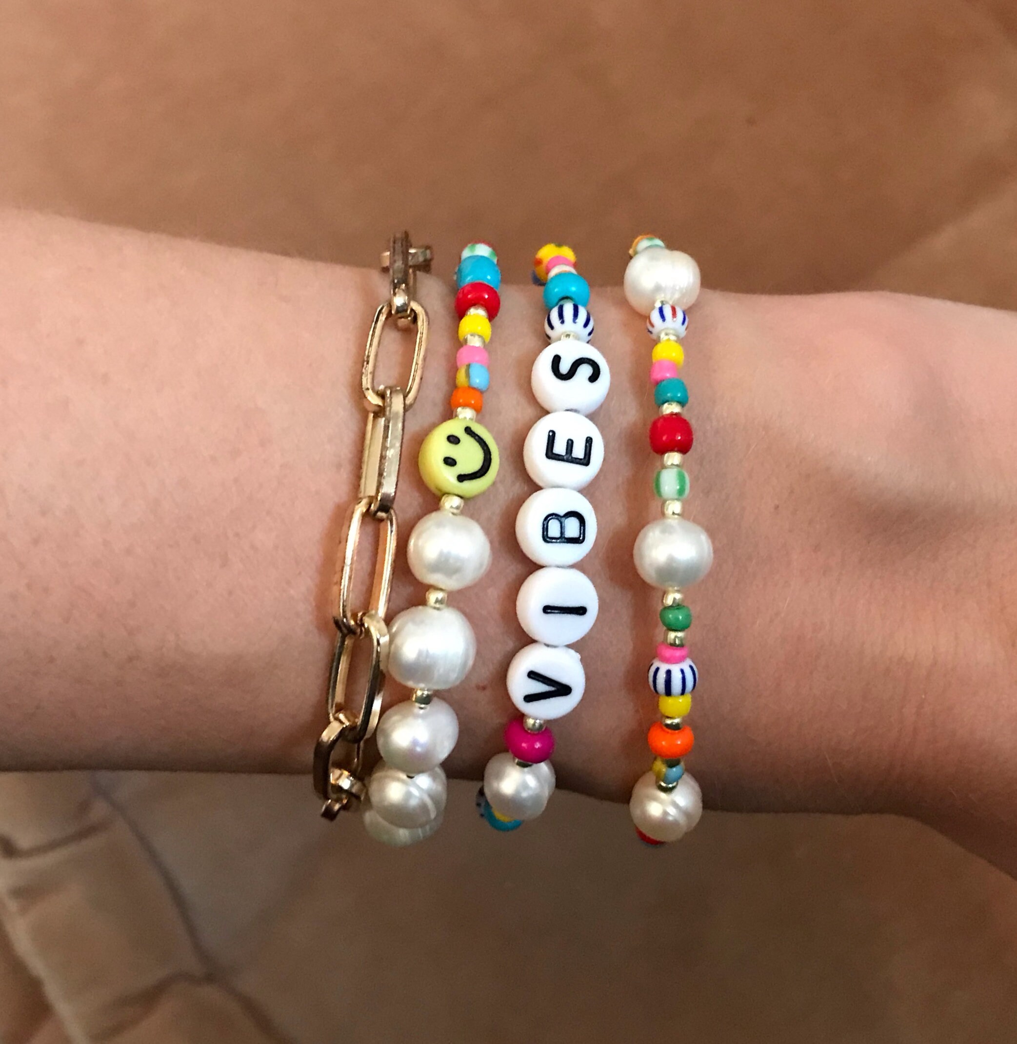 Funky Personalised Beaded Letter Bracelet/personalized Name | Etsy