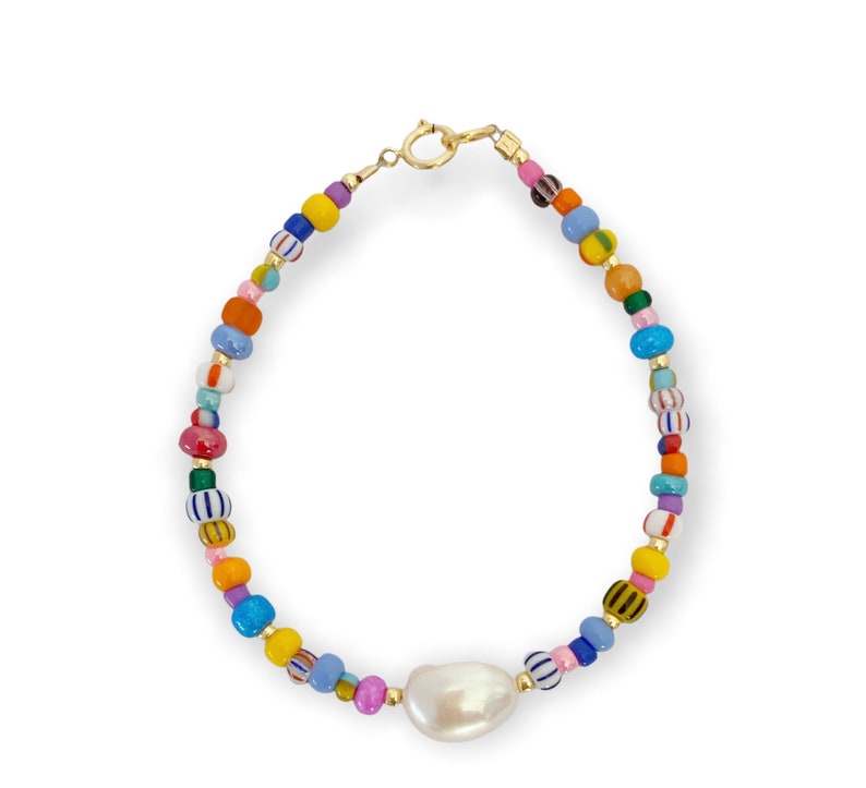 Single Pearl Bracelet Colorful Beads - Etsy