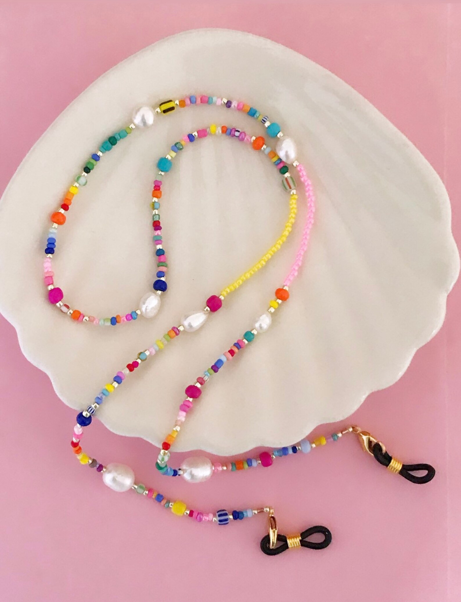 Color Bead Face Mask Chain Necklace. Pearl and Beads Eyeglass - Etsy