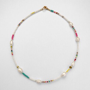 Colourful Beaded Collar Necklace/colourful Bead and Pearl/beaded Collar ...