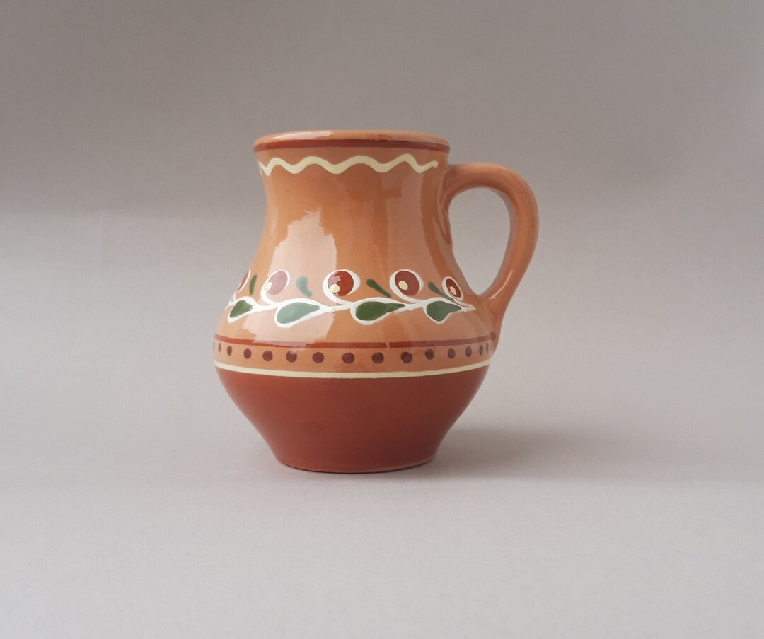 Vintage Jug Ceramic Brown 5.1" DEFECT Milk Pitcher Retro Diches Old ...
