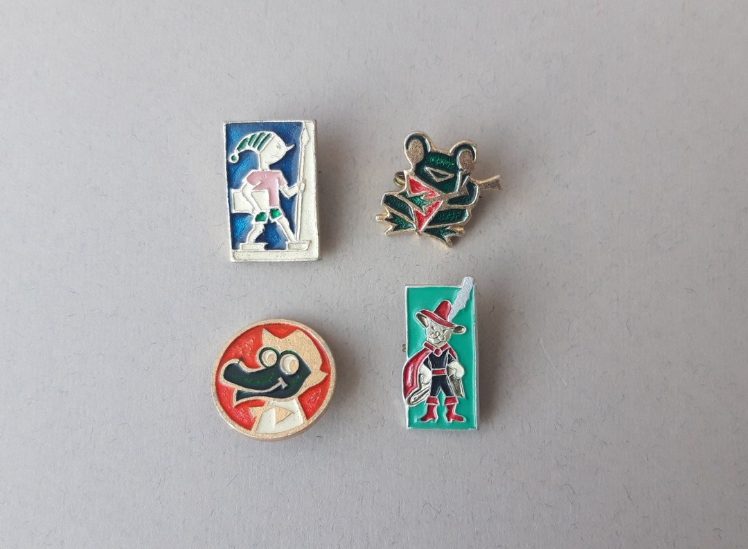 Badge Metal Vintage 4 Psc Collectible Soviet Badge Funny Pins Backpack ...