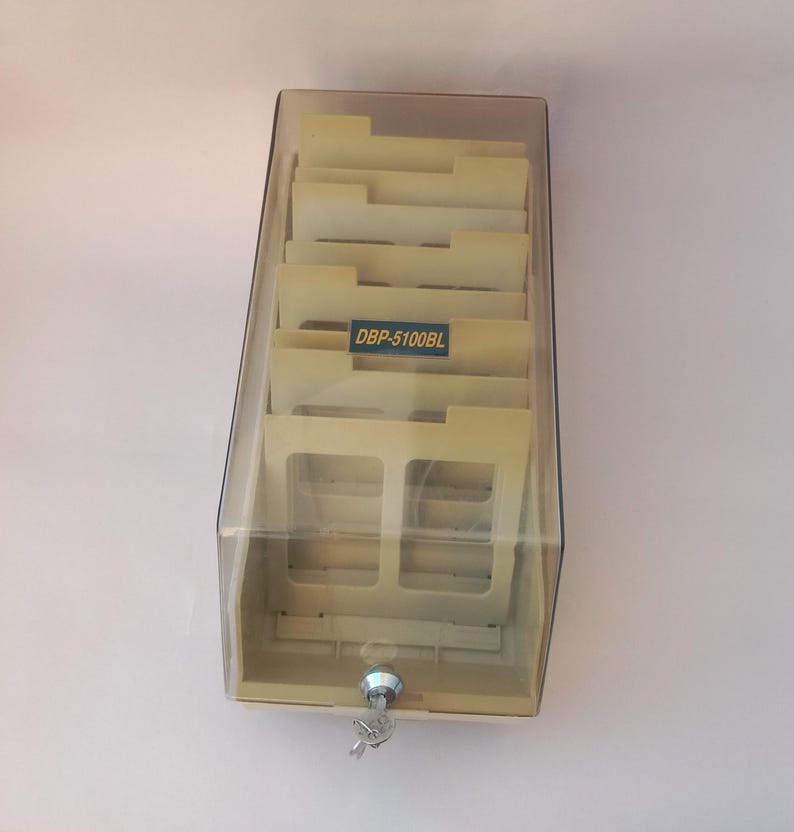 Vintage Plastic Floppy Disk Storage Box With Keys 80s Retro Office ...