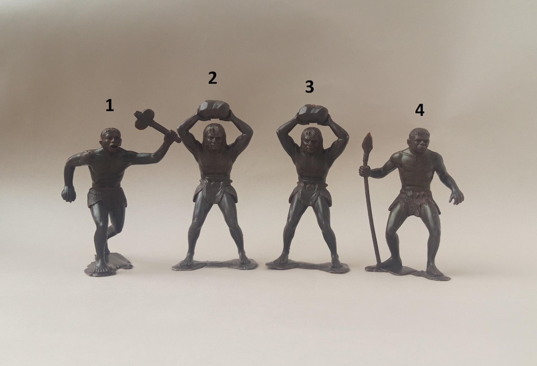 Vintage Plastic Soviet Toys Neanderthals Primitive People Figurines ...