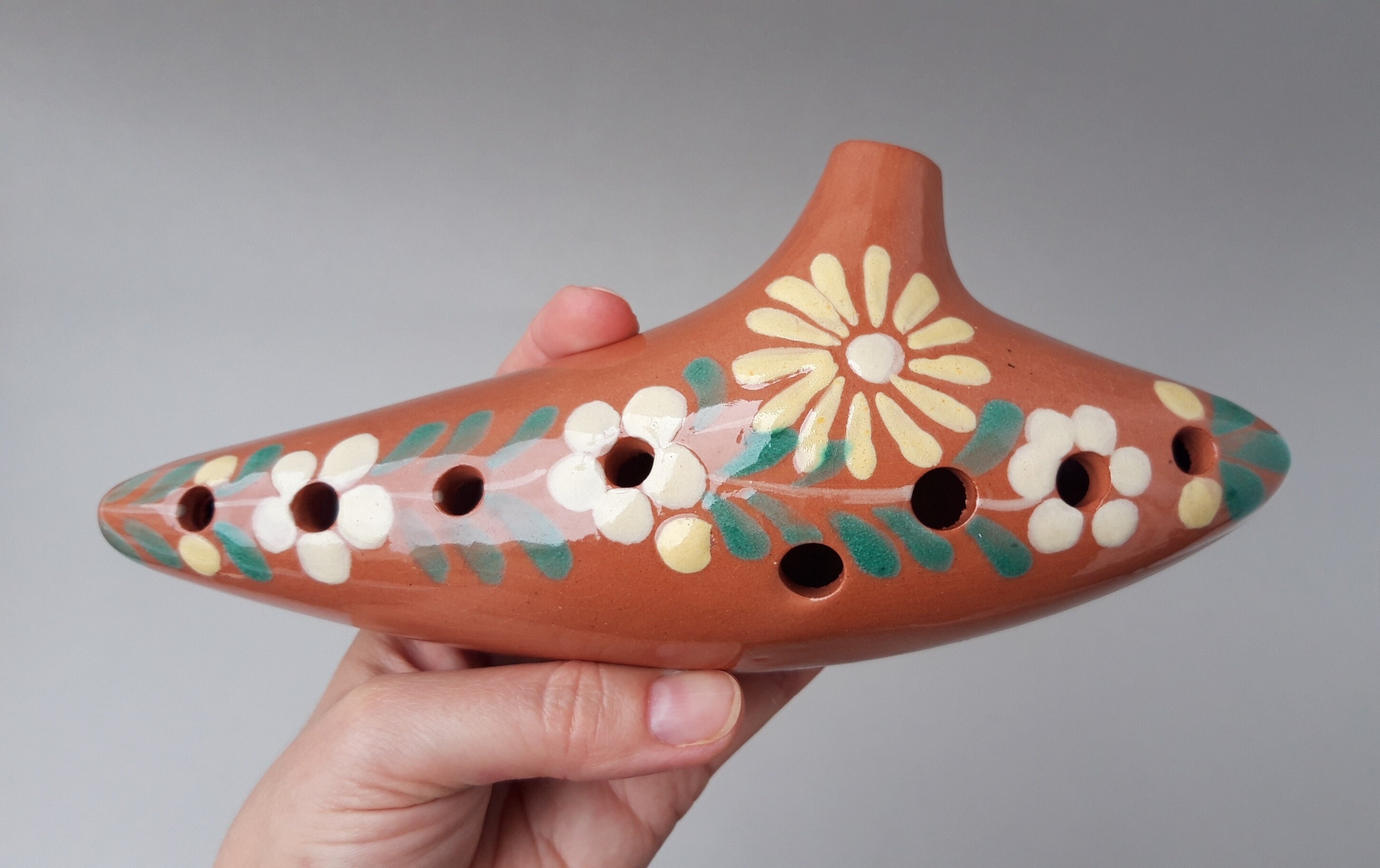 Vintage Ocarina Musical Instrument Retro Rare Ceramic Hand - Etsy
